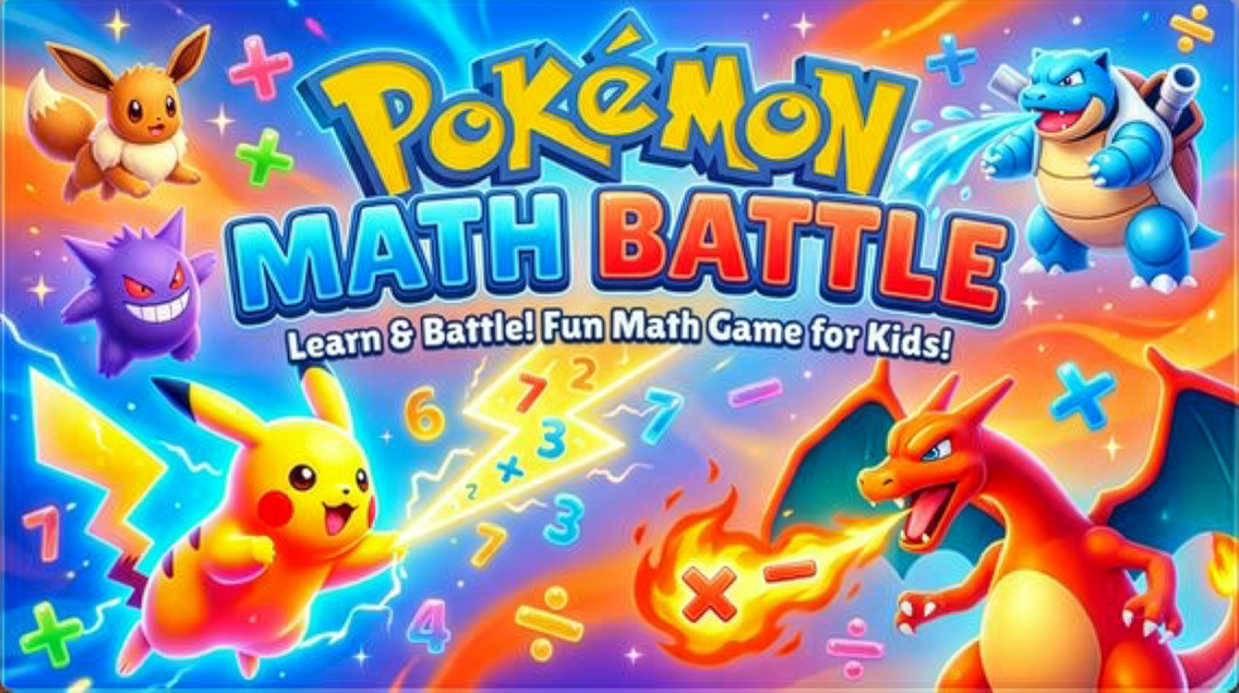 Pokemon Math Battle - Fun Math Learning Game for Kids